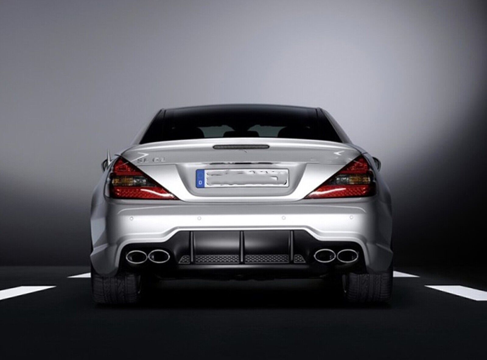 Carbon Fiber Car Rear Diffuser Lip For R230 SL63 SL65 AMG 4 Tip 2009 ...