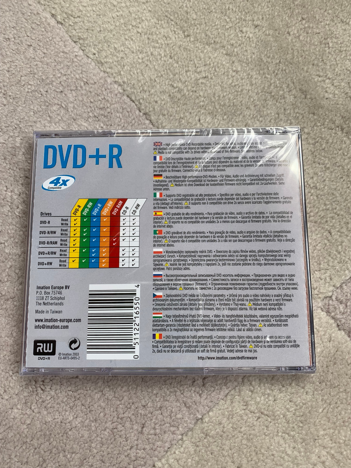 Imation DVD+R 4.7GB - 120 Minutes Blank Recordable Disc |- New and ...