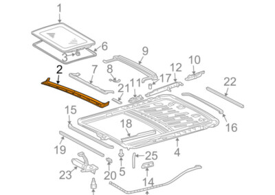 MERCEDES-BENZ CLK C209 FRONT SUN ROOF COVER TRIM A2097840044 NO DUTY TO ...