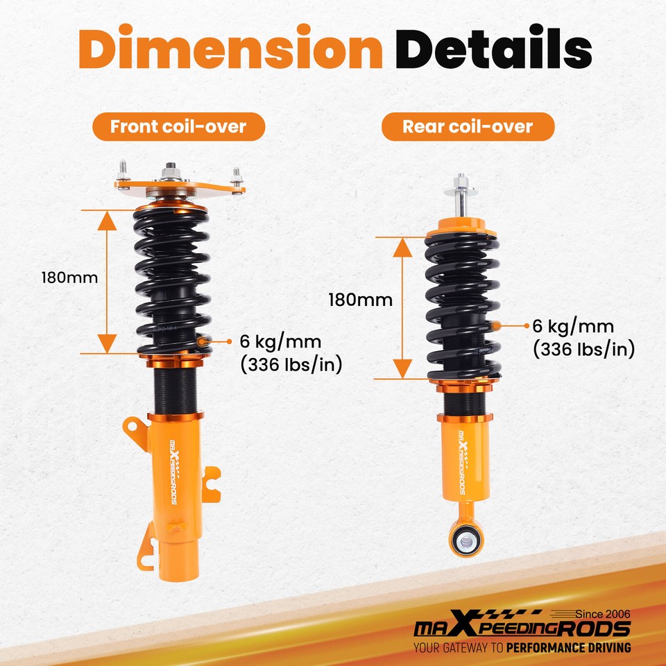 Adjustable Coilovers Suspension Kit For Mini Cooper S Convertible 04-07 ...