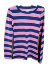 Women's Old Navy Perfect Pink And Blue Striped Long Sleeve Top Size XS | eBay