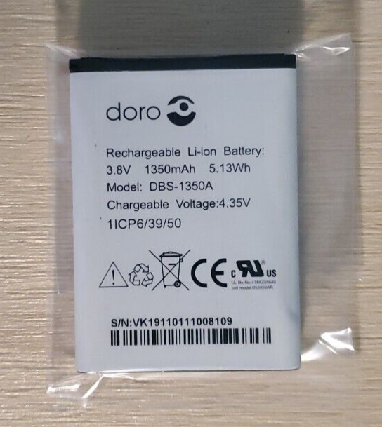 Doro OEM 1350mAh DBS-1350A Replacement Battery for Doro 7050 Consumer ...