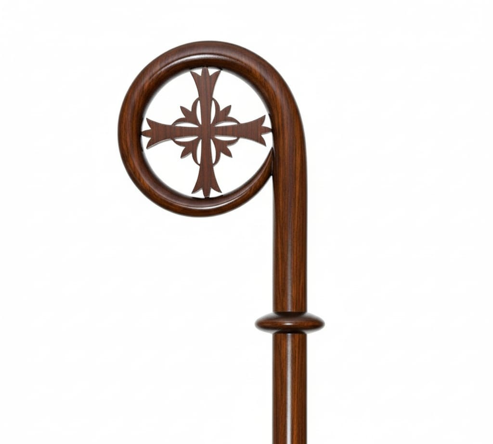 Wood CROZIER Bishop Staff Crosier Quality Craftsmanship, 72" High ...