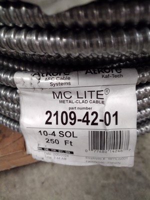 10/4 MC Copper Wire Armored Cable 250ft Electrical | eBay