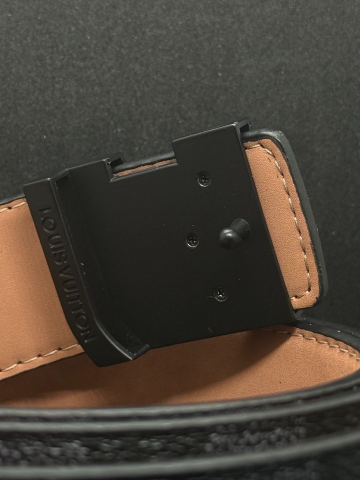 Louis Vuitton LV Initiales Belt – Damier Graphite Checker Pattern ...