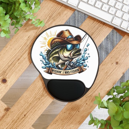 Fishing-Themed Mouse Pad with Wrist Rest - Great Gift for Fishermen | eBay
