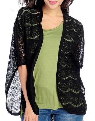 NEW - Indigo Thread Co.™ Lace 3/4 Sleeved Open Front Cocoon Cardigan | eBay