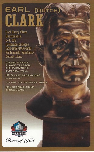 Earl ( Dutch ) Clark Detroit Lions Football Hall of Fame Bust Card | eBay