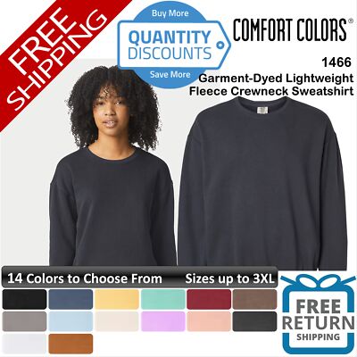 Comfort Colors Garment-dyed Lightweight Fleece Crewneck Sweatshirt Upto ...