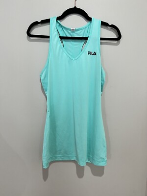 Womens Fila Green Racerback V-Neck Tank - Medium | eBay