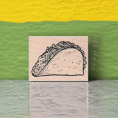 Mounted Rubber Stamp, Taco, Hard Shell Taco, Fast Food, Food Lover ...