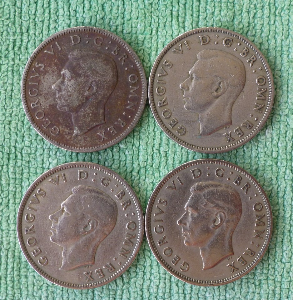 RARE 4 x KING GEORGE VI + 7 x QUEEN ELIZABETH II TWO SHILLING COINS ...