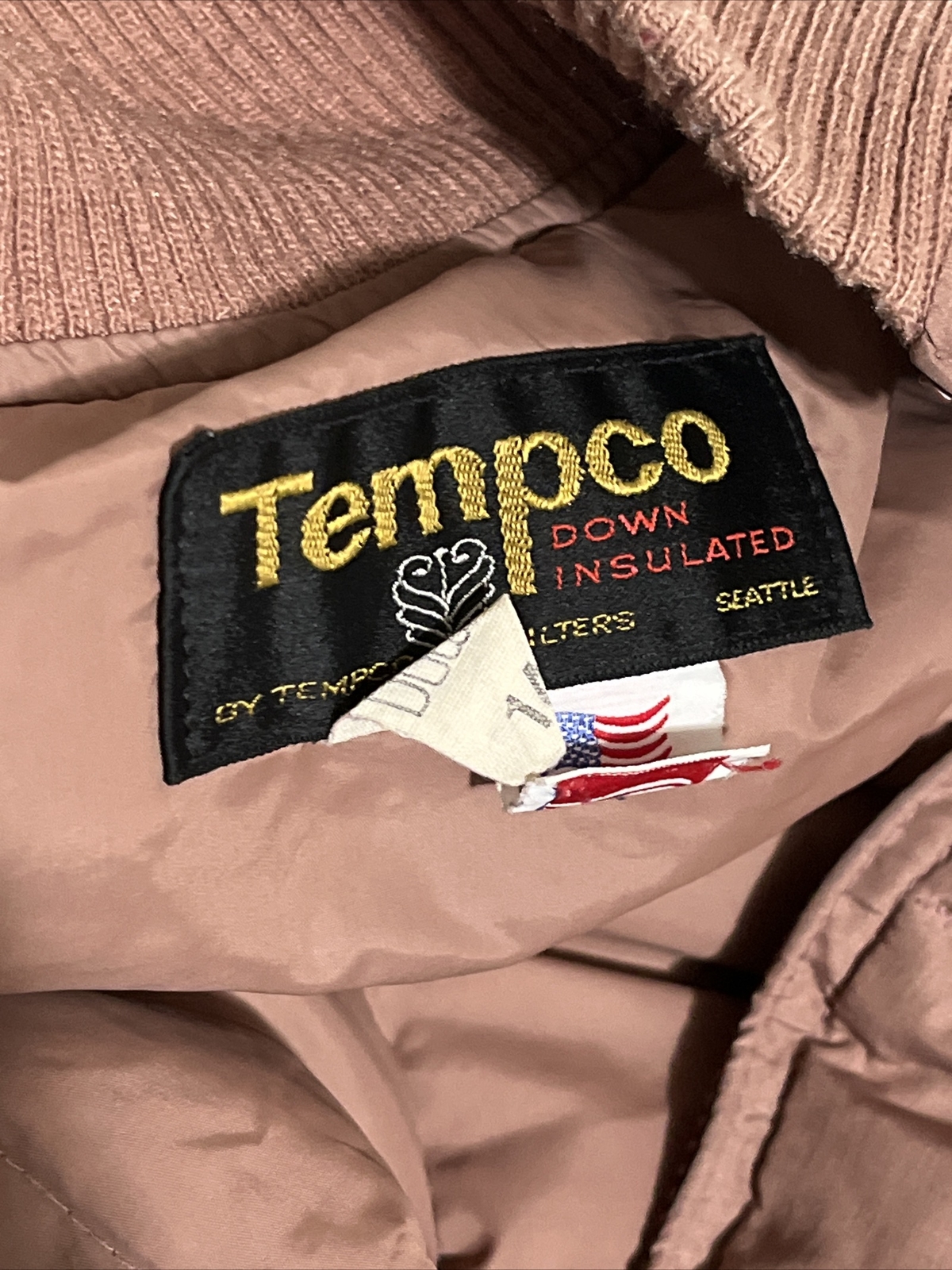 Vintage Tempco Goose Down insulated Puffer Jacket Tan Seattle USA Women ...