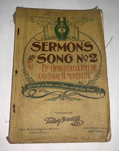 Antique Sermons in Songs No 2 Old Song Book Grant Colfax Tullar Isaac ...