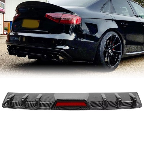 For Audi A3 A4 A5 A6 A7 A8 Rear Bumper Diffuser w/ LED Tail Brake Light ...