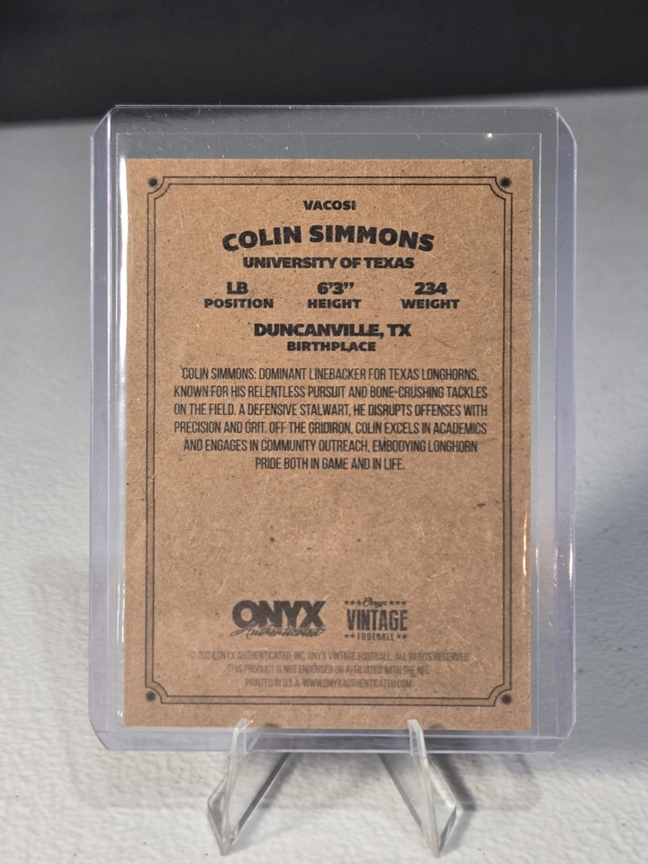 2024 Onyx Vintage Colin Simmons Texas Longhorns On card autograph 🔥 | eBay