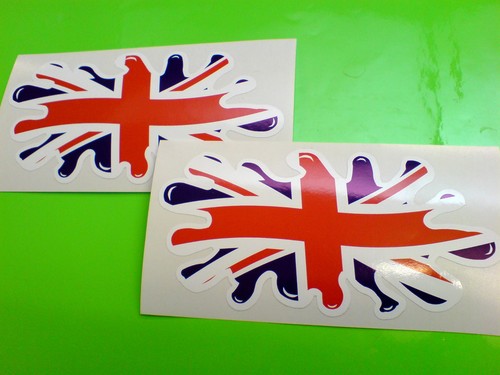 UNION JACK FLAG SPLAT UK GB Van Car Bumper Helmet Stickers Decals 6" or ...