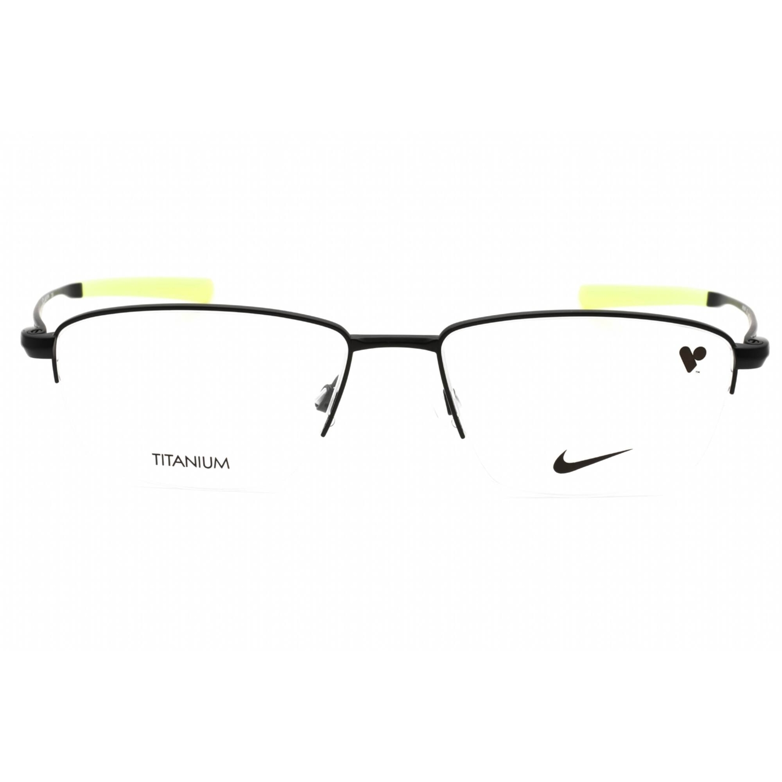 Nike Men's Eyeglasses Satin Black Titanium Rectangular Frame NIKE 6045 002