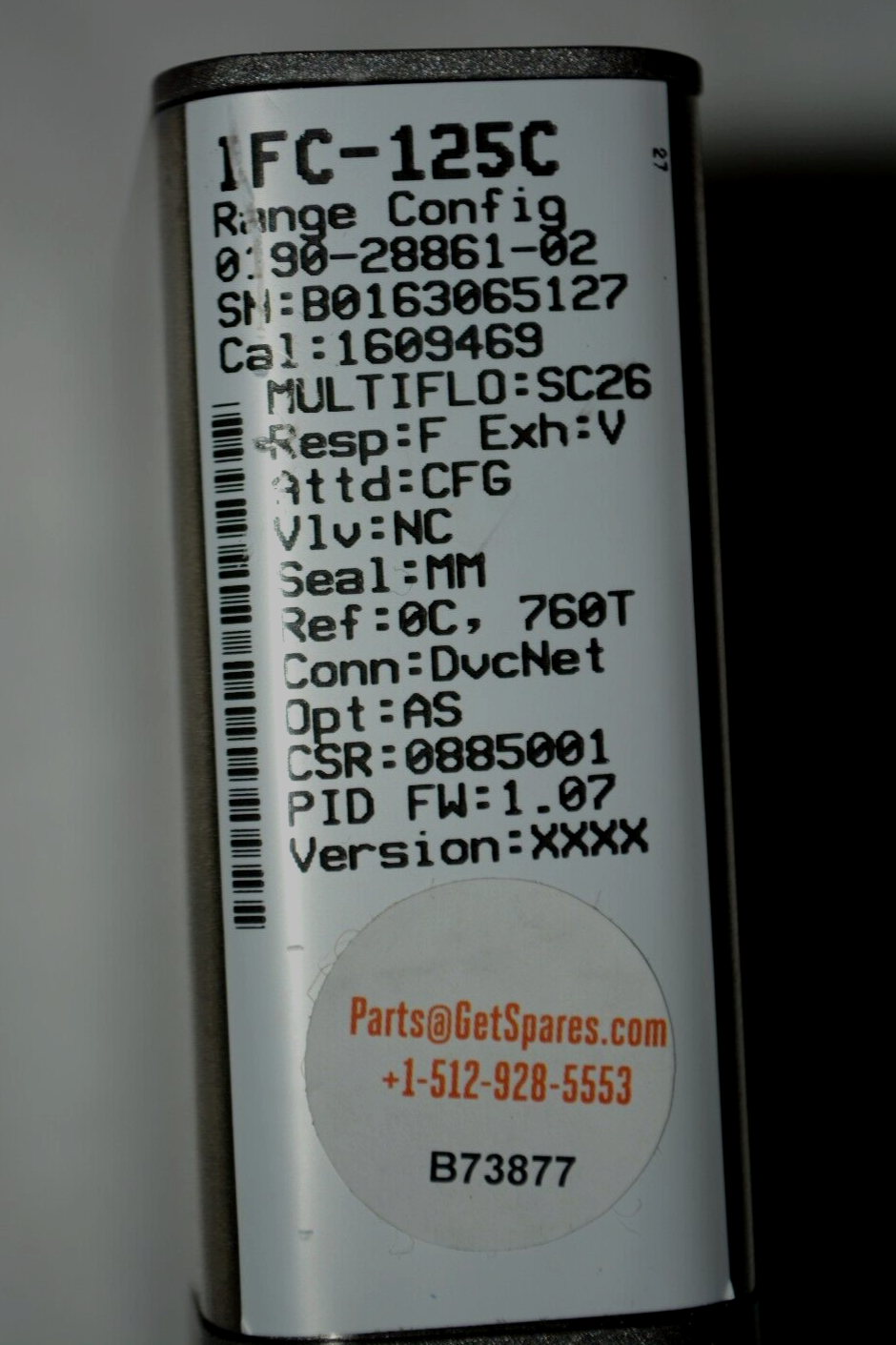 0190-28861-01 / MFC MULTIFLO IFC 125C UNIT 02 5000 SCCM 750-001-002 ...