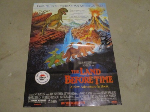 The Land Before Time VHS Movie Pizza Hut Promotional Offer Store Display Poster | eBay