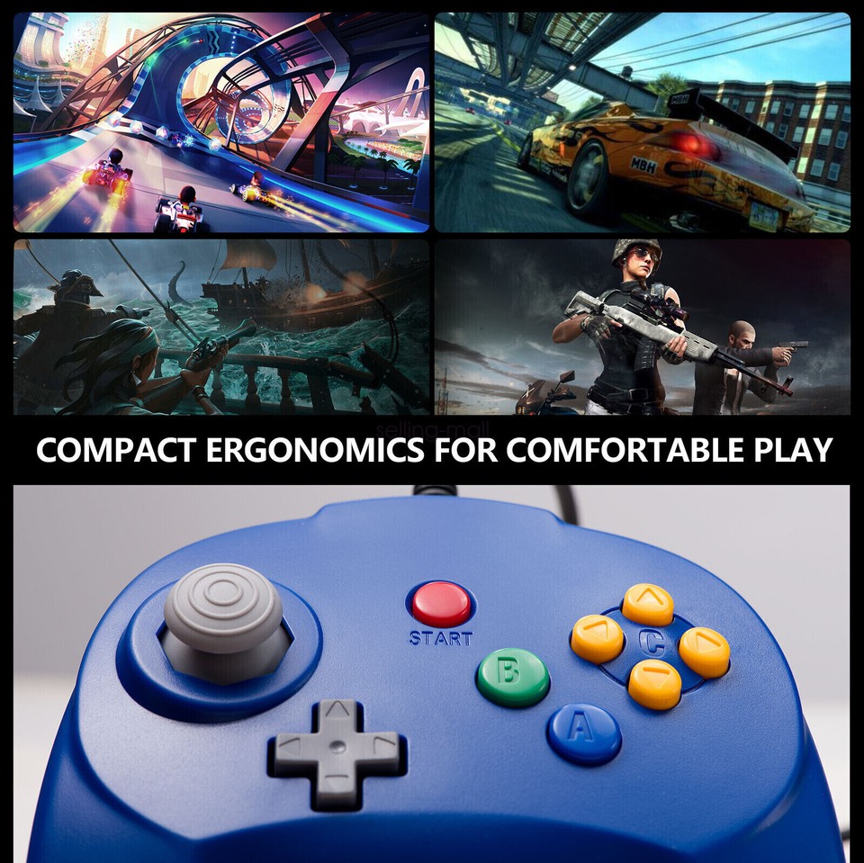 Mini N64 Wired Controllers Joystick Dual Z Button For Nintendo 64 Video ...