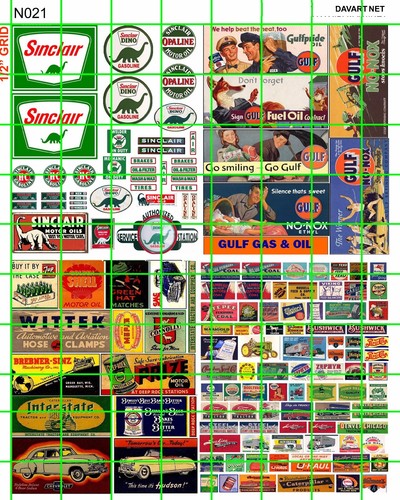 N021 DAVE'S DECALS N SCALE DECALS SINCLAIR GAS/OIL AUTO ADVERTISING ...
