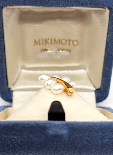 Mikimoto 18K Yellow Gold Akoya Pearl Pin Signed With Original Box Fabulous! | eBay