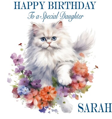 Personalised Kitten / Cat Birthday Card, Daughter, Granddaughter, Niece ...