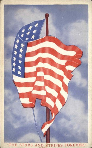 Tichnor American Flag "Stars and Stripes Forever" Patriotic Vintage ...