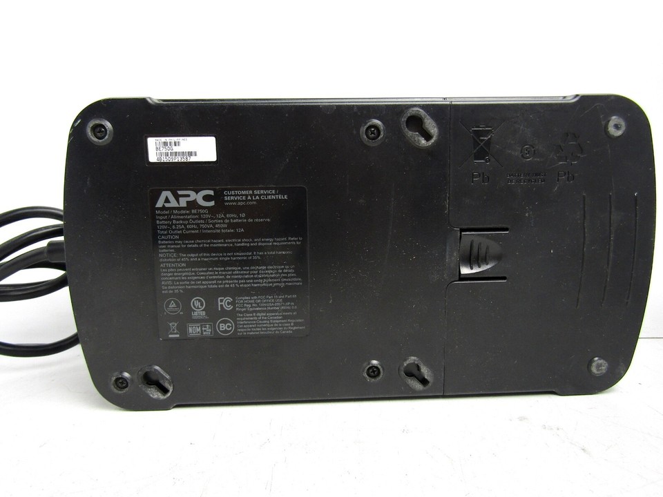 APC Back-UPS 750 - 750VA 120V 450W (BE750G) Battery Backup - NO BATTERY ...