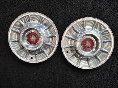 1957 57 Cadillac Hub Caps 15" Set of 4 Caddy Wheel Covers Hubcaps OEM ...