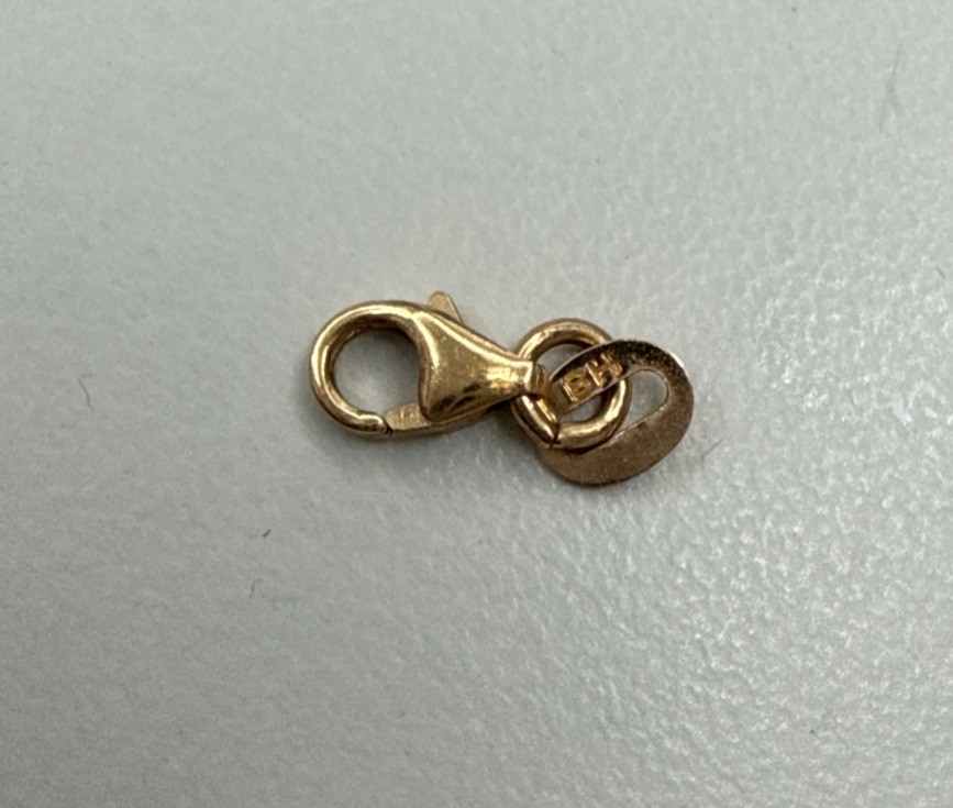 BH 14k Rose Gold Pear Shape Lobster Fish Lock 6.9 mm Clasp Made In ...