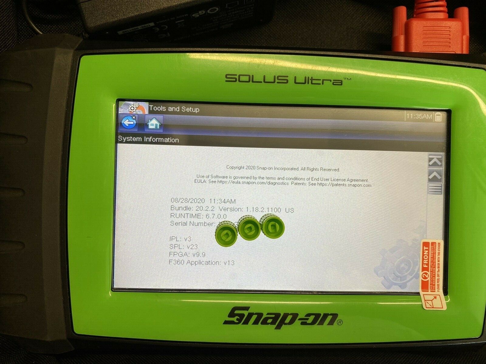 Snap-on Solus Ultra 20.2 RARE Diagnostic Automotive Scanner EESC318 ...