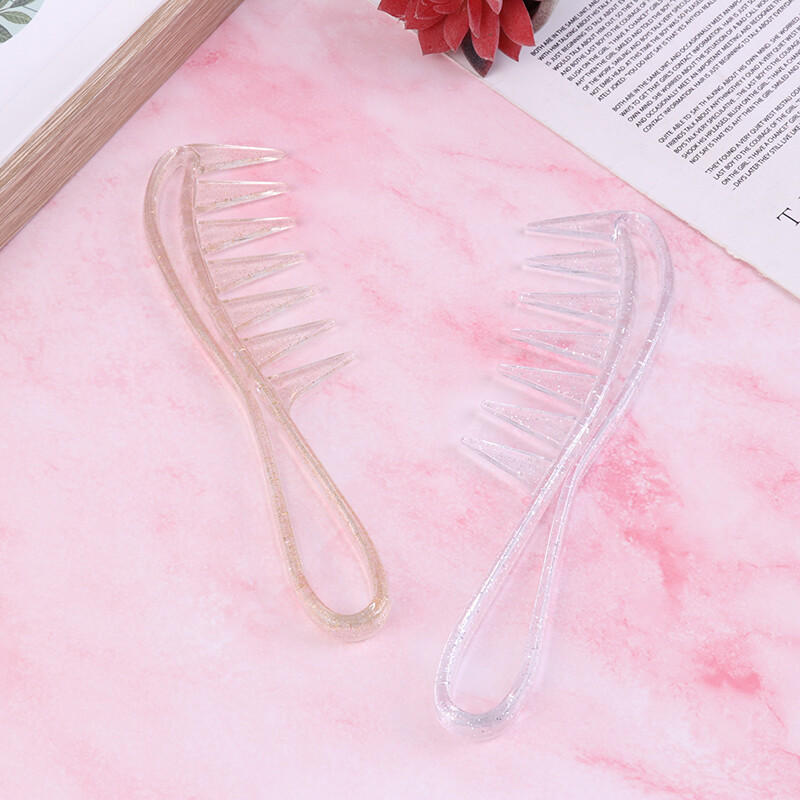Wide Tooth Shark ABS Comb Curly Hair Salon Hairdressing Comb Hollow C ...