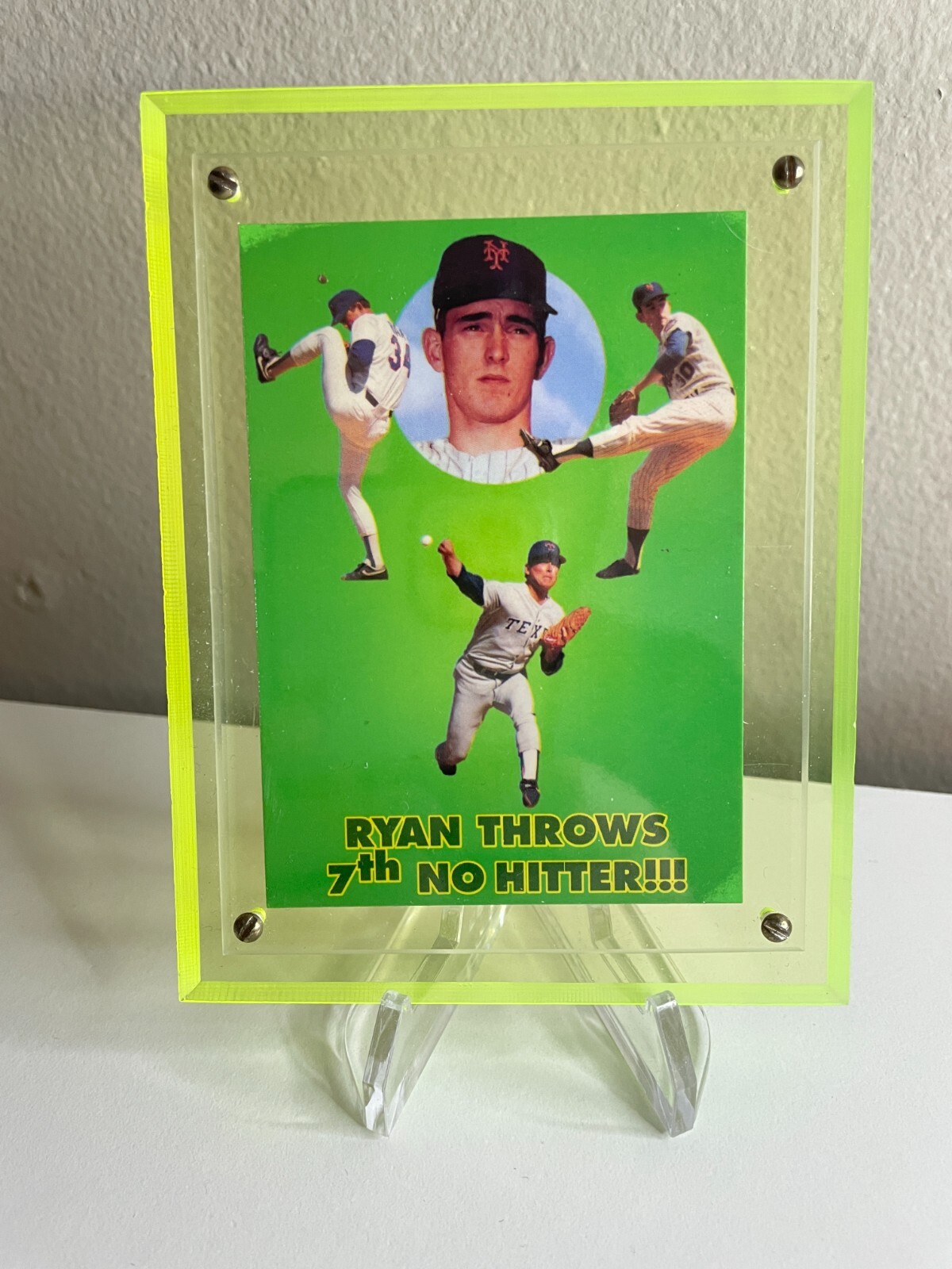 1991-92 Ryan Throws 7th No Hitter!!! NOLAN RYAN Promo Card - Green Case ...