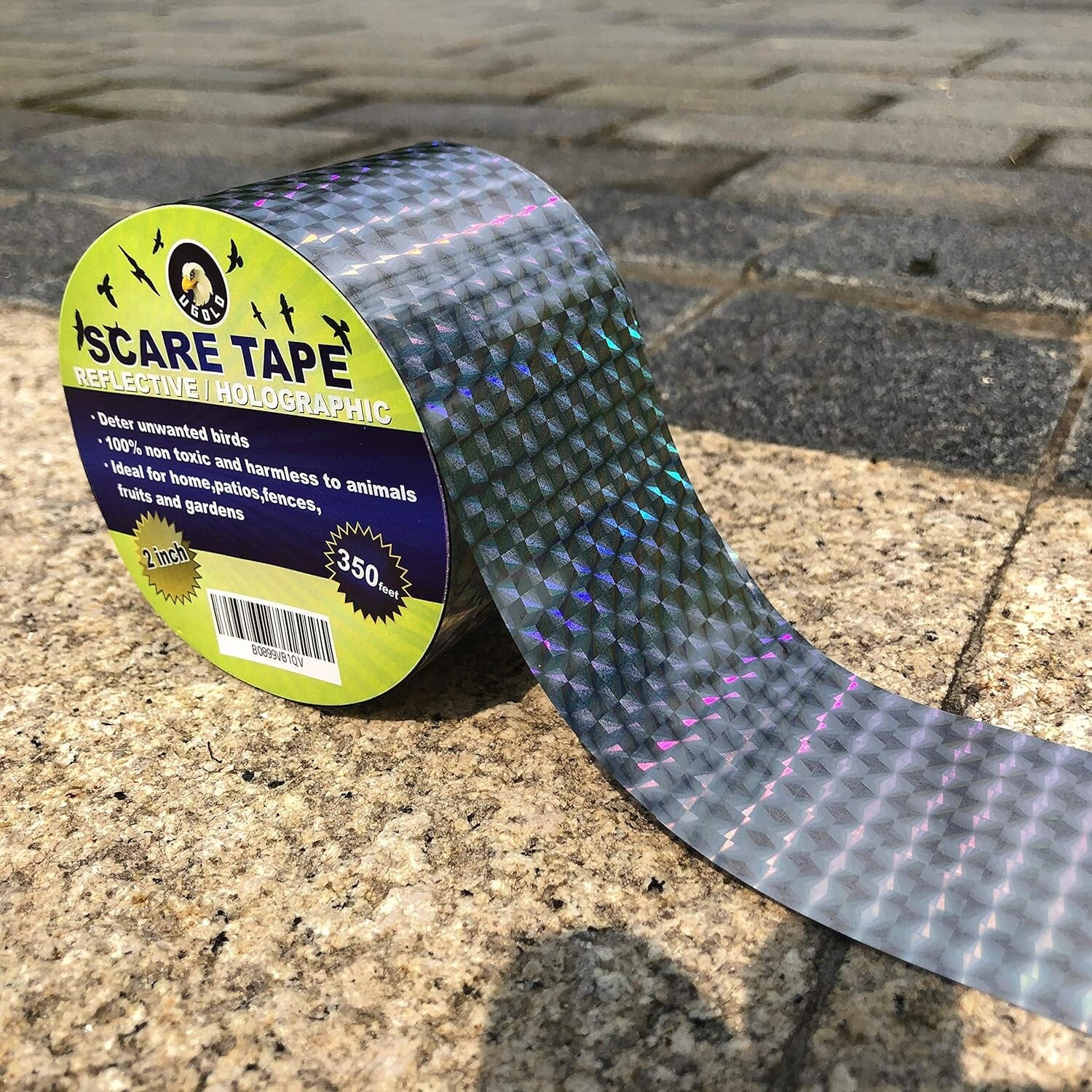 Bird Scaring Reflective Tape, Silver Holographic Ribbon, Ideal for ...