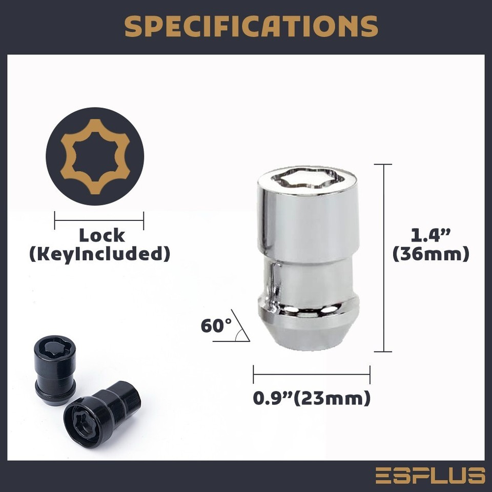 20 Pc Honda Wheel Lock M12x1.5 Black Fit Accord/BR-V/Civic/CR-V/CR-Z/HR ...