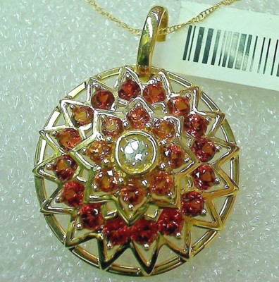 CERTIFIED 14KY Gold Multi-Colored Topaz Pendant on chain | eBay