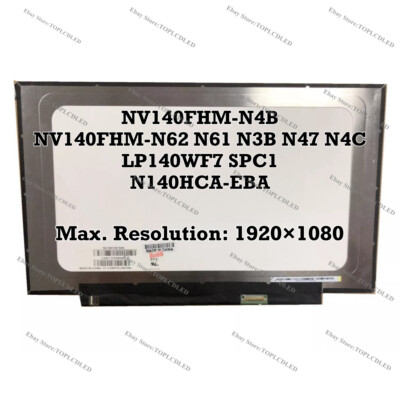 NV140FHM-N4B Fit NV140FHM-N62 N61 N3B N47 N4C LP140WF7 SPC1 N140HCA-EBA ...