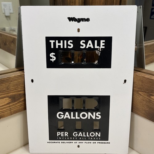 Wayne Porcelain Gas Pump Face Plate This Sale Gallons Vintage Flat | eBay