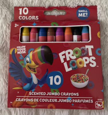 *New* 10 Pack Fruity Loops Cereal Tucan Sam Scented jumbo Crayons ...
