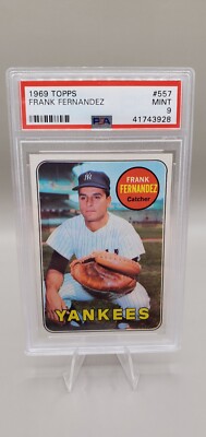 1969 TOPPS PSA 9 Mint #557 FRANK FERNANDEZ New York Yankees SET BREAK ...