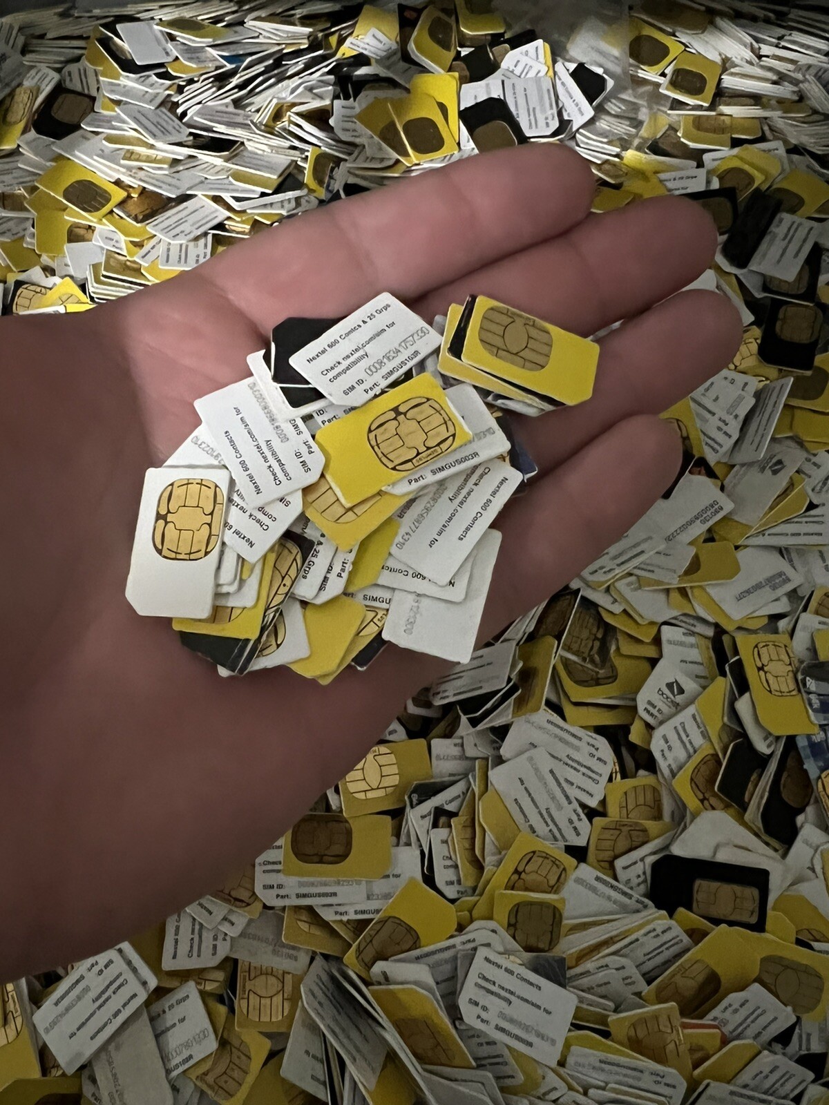 (2) Lot Yellow Nextel Sprint Motorola (2 cards) 64K SIM Card for i530 ...