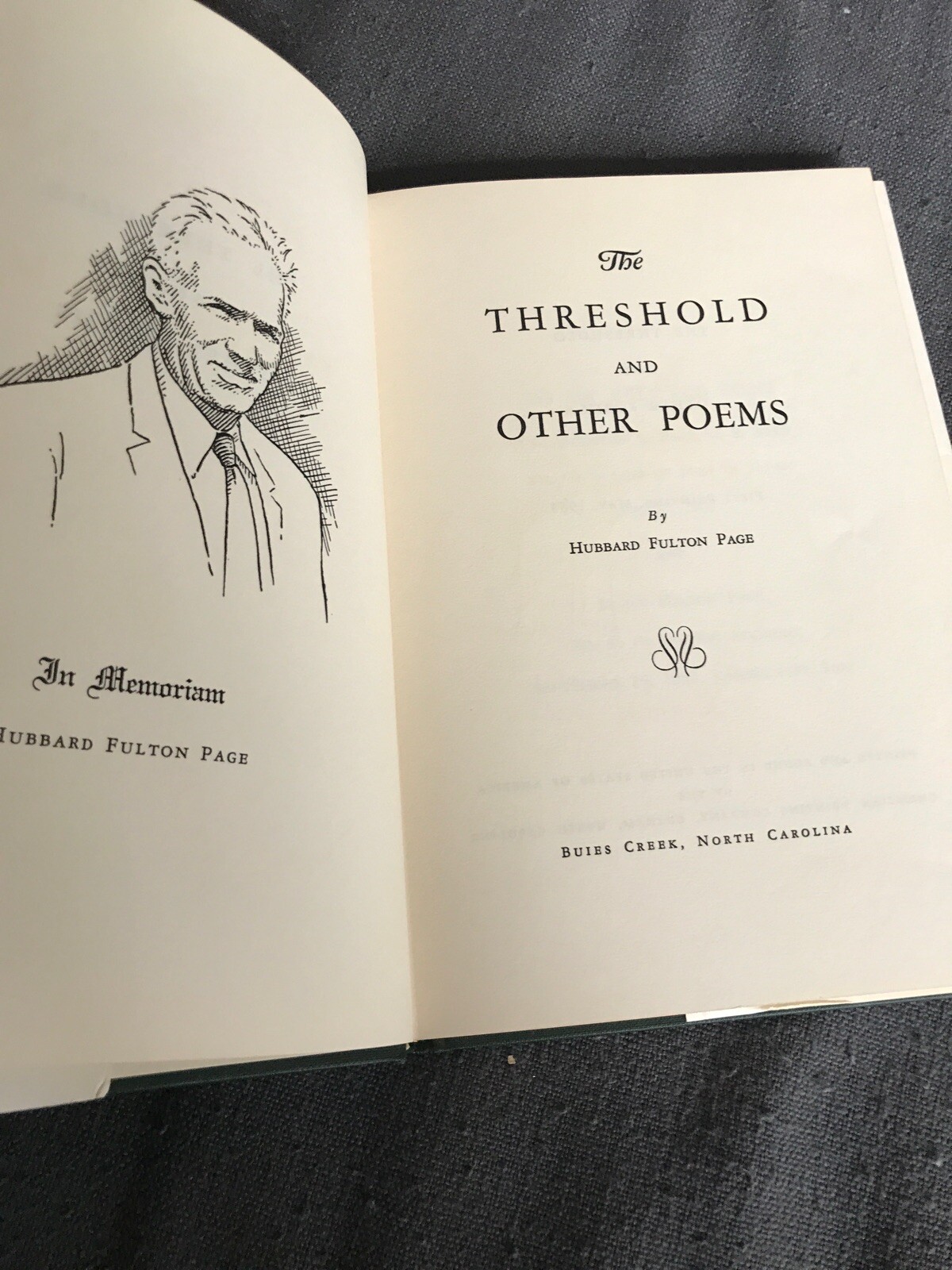 1963 THE THRESHOLD AND OTHER POEMS Hubbard Fulton Page CAMPBELL PROF ...