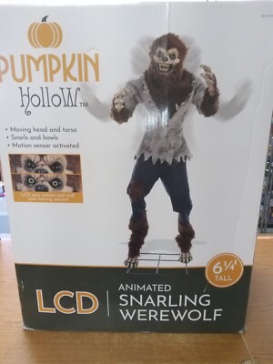 78" Motion Activated Snarling Werewolf Indoor Halloween Animated Decor ...