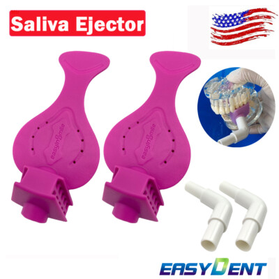 2Pcs Dental Ejector Mouth opener Silicone Bite Block Sterilize Saliva ...