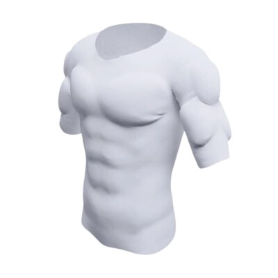 Men Invisible Abs Fake Muscle Body Suit With Chest Male Undershirt Soft ...