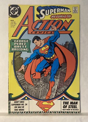 ACTION COMICS #643 DC COMICS 1989 VF - George Perez Art! | eBay