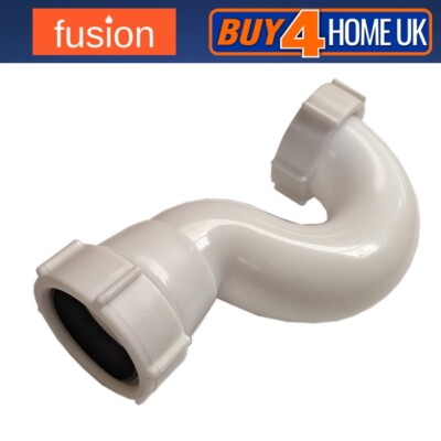 Shallow P Trap U Bend Bath Waste 40mm (1½") x 19mm White Seal Bath ...