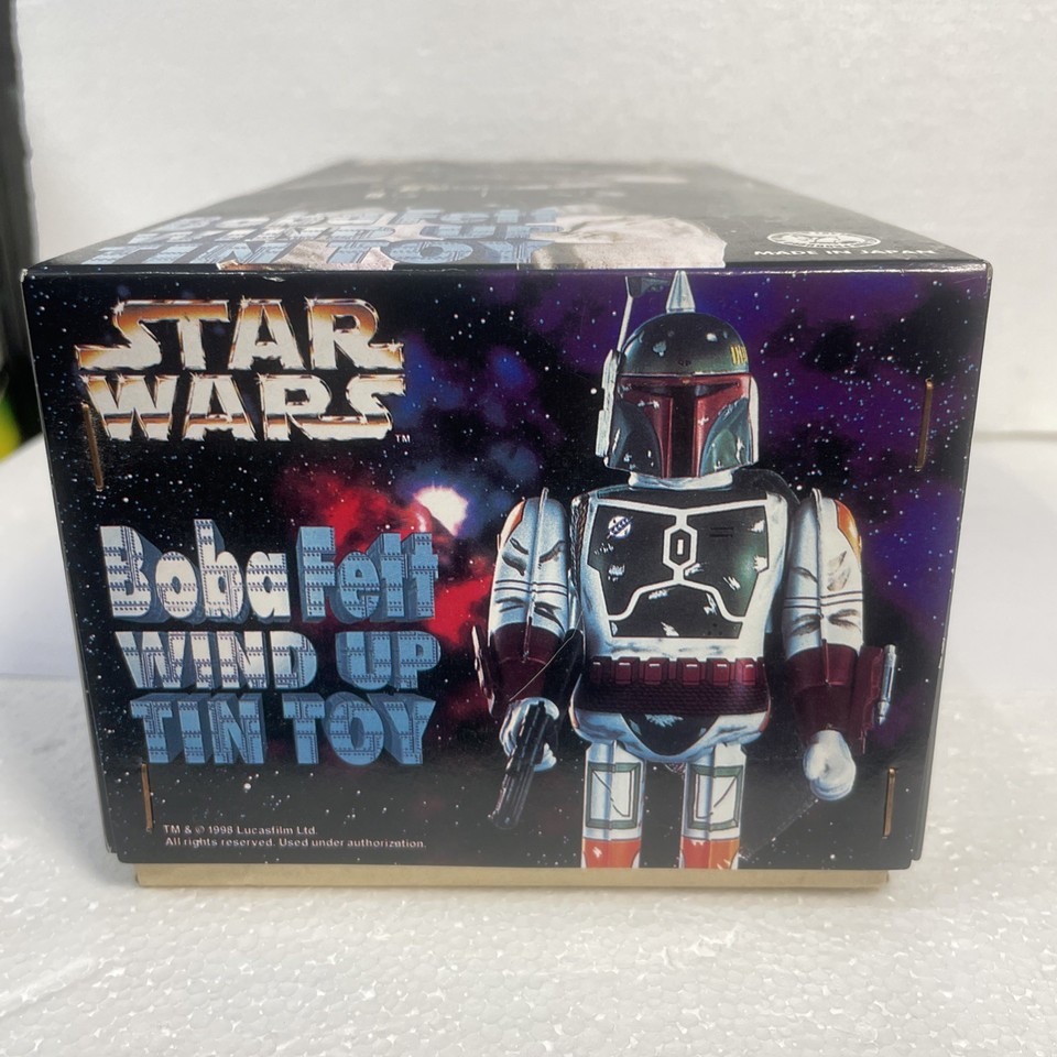 Rare 1998 Star Wars Boba Fett wind up tin toy Osaka new windup boxed | eBay